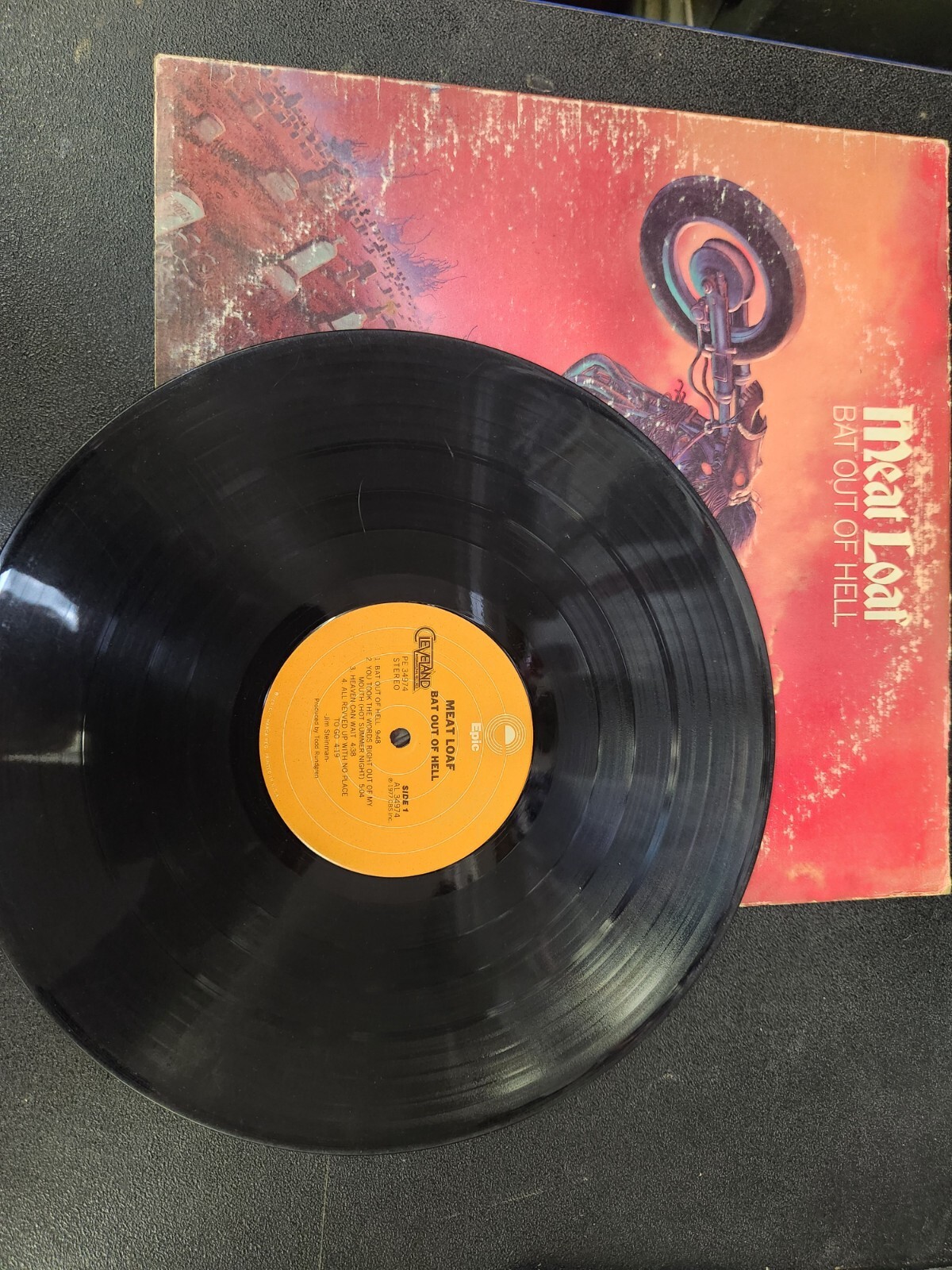 Meat Loaf -Bat Out of Hell LP vinyl UK Epic 1977 orange label issue LP ...