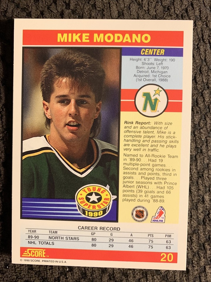 Mike Modano 1991 Score NHL Hockey HOF Rookie Card #120 Minnesota North ...
