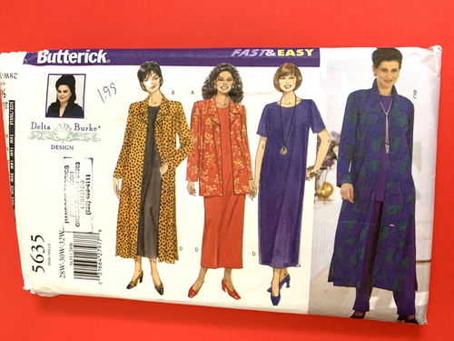 1998 Butterick Size 28W-30W-32W UNCUT Delta Burke Dress Jacket Pattern ...