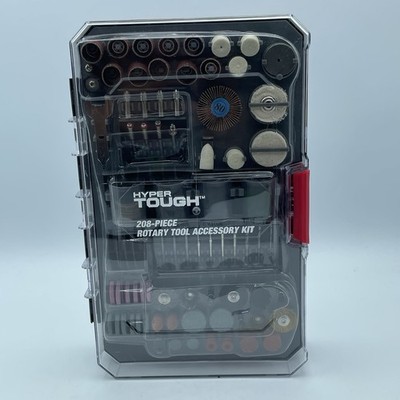 Hyper Tough 208 Piece Rotary Tool Accessory Kit Rotary Tool Mandrels w ...