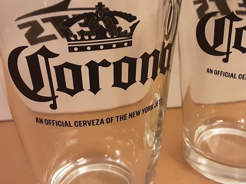 Set Lot of 2 Corona Cerveza Beer New York Jets NFL Football 16oz Pint ...