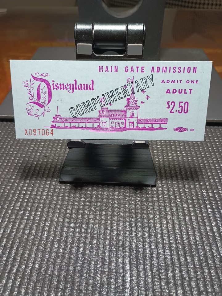 Vintage Late 50s Disneyland MAIN GATE ADMISSION Complimentary Ticket ...