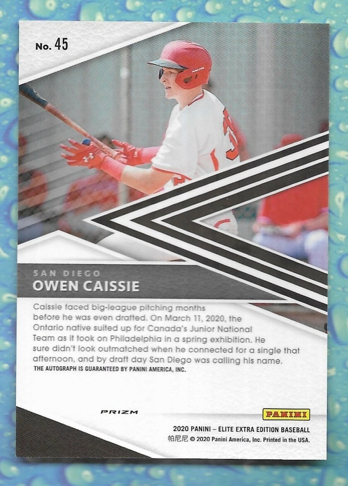 OWEN CAISSIE 2020 PANINI ELITE EXTRA SILVER ROOKIE RC AUTOGRAPH AUTO #45 MLB | eBay