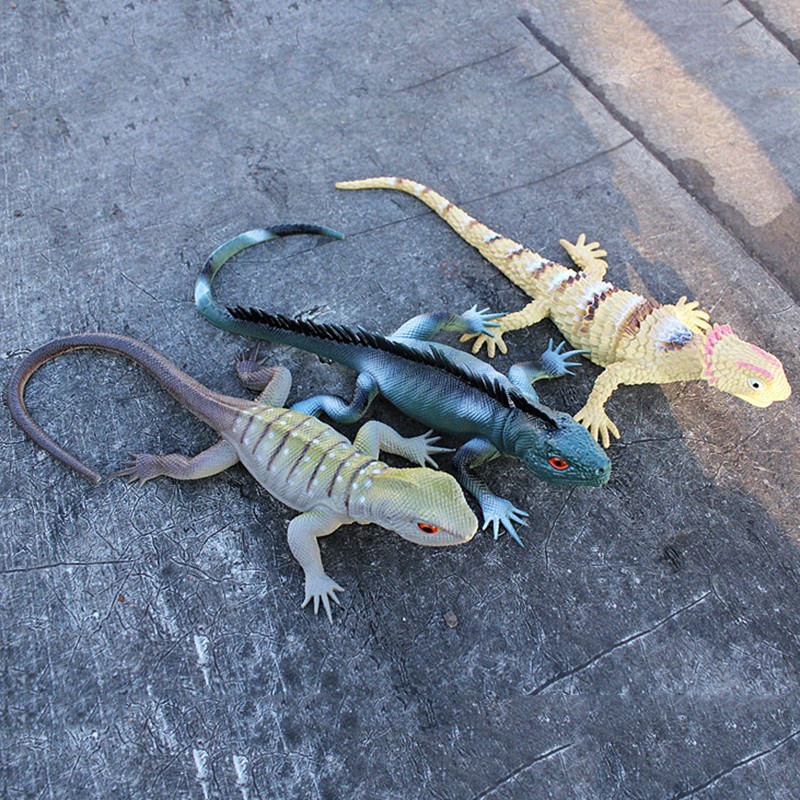 Soft Rubber Lizard Figure Zoo Toy Lifelike Reptile Prop for Kids ...