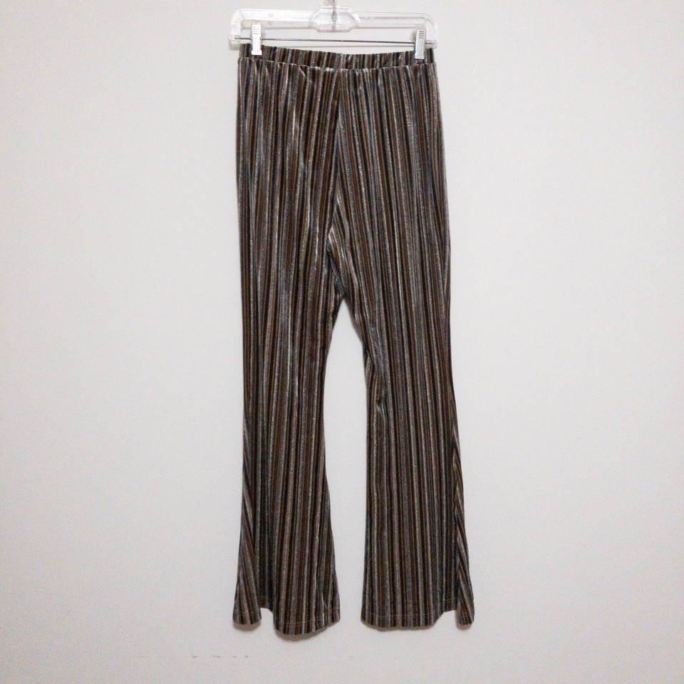 Natural Life Joplin Striped Flare Velvet Pants Womens M Brown Boho ...