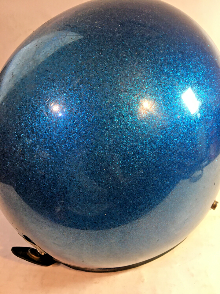 Vintage Motorcycle Helmet, Metatallic or Metalflake Blue ROP 4170 Open ...