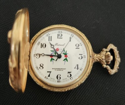Vintage Marcel 17 Jewel Swiss Fisherman's Case Pocket Watch Parts ...