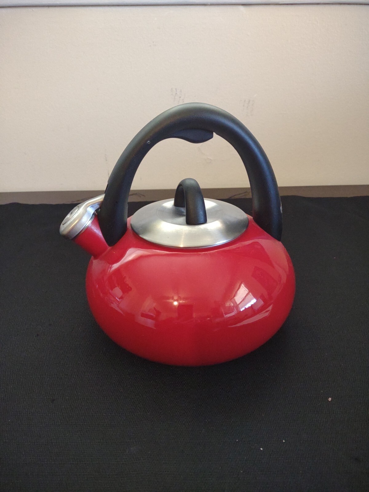 Calphalon Teapot 4402 2 QT 1.9 L RED Stainless Steel Tea Pot Kettle ...