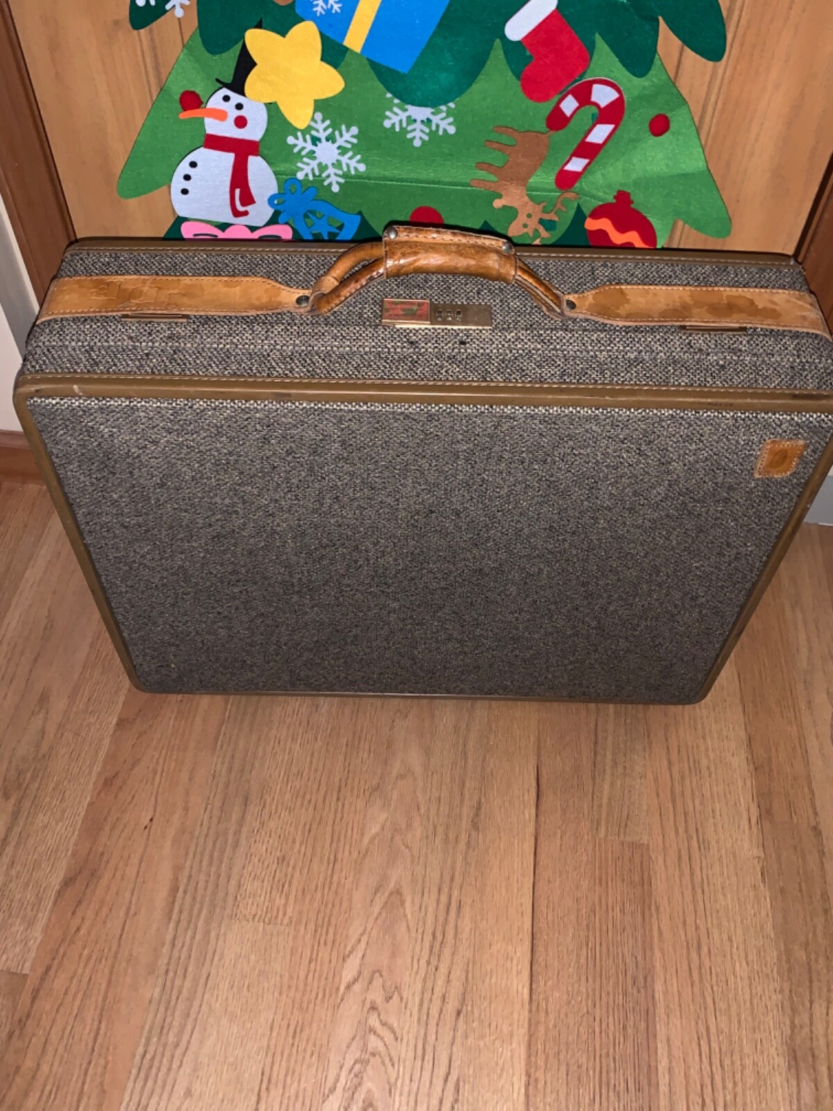 Vintage HARTMANN LUGGAGE Tweed/Leather Suitcase Combo Lock 24x18x 7 ...