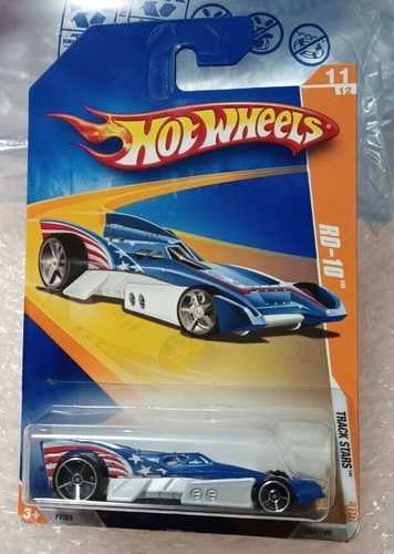 NEW 2009 Hot Wheels Diecast Track Stars RD-10 Race Car Stars & Stripes ...