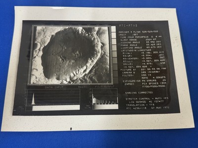 Original NASA/JPL Mariner 9 Mercury Photographic Image Kodak GAF Paper ...