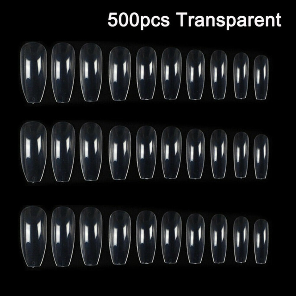 500pcs False Nails Display Tip Acrylic Ballerina Artificial Full Cover ...