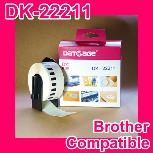 2 Rolls of Compatible Brother DK-22211 White Continuous Film Roll | eBay