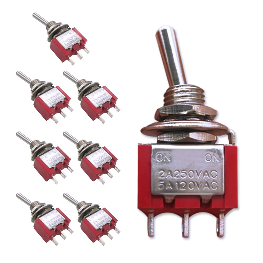 8pcs MTS-102 3 Terminal 2 Position SPDT Mini Miniature Toggle Switch ...