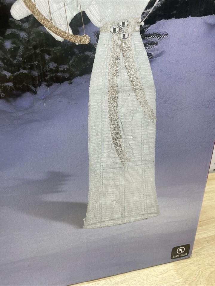 Winter Wonder Lane 5’ LED Animated Angel With Harp Christmas Decor ...