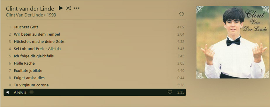 Clint Van Der Linde - Boy Soprano | eBay UK