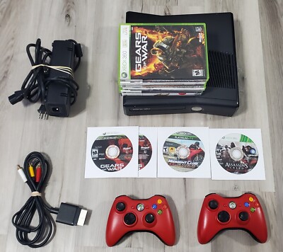 Xbox 360 S 250GB w 2 RESIDENT EVIL CONTROLLERS & 10 GAMES CIB FAST ...