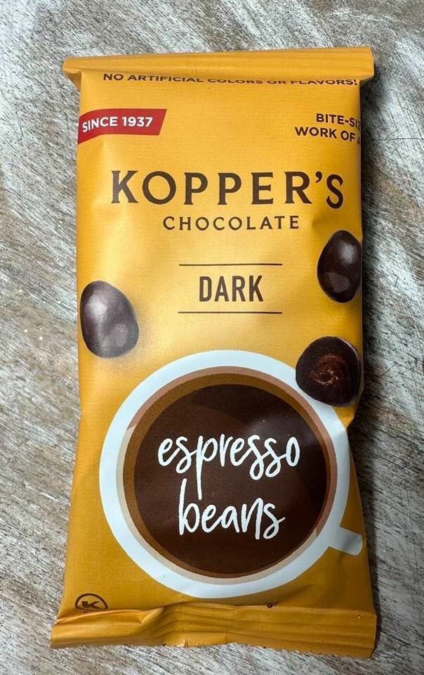 Kopper's Dark Chocolate Covered Espresso Beans 2 bags, 2oz Packages | eBay