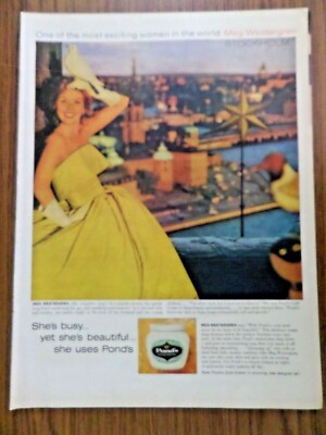 1960 Pond's Cold Cream Ad Meg Westergren of Stockholm Sweden | eBay