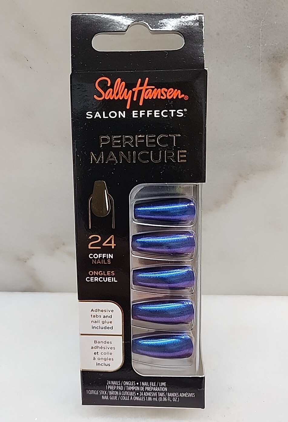 1 Sally Hansen Salon Effects Perfect Manicure 24 Coffin Nails CO301 Hyp-nautical | eBay