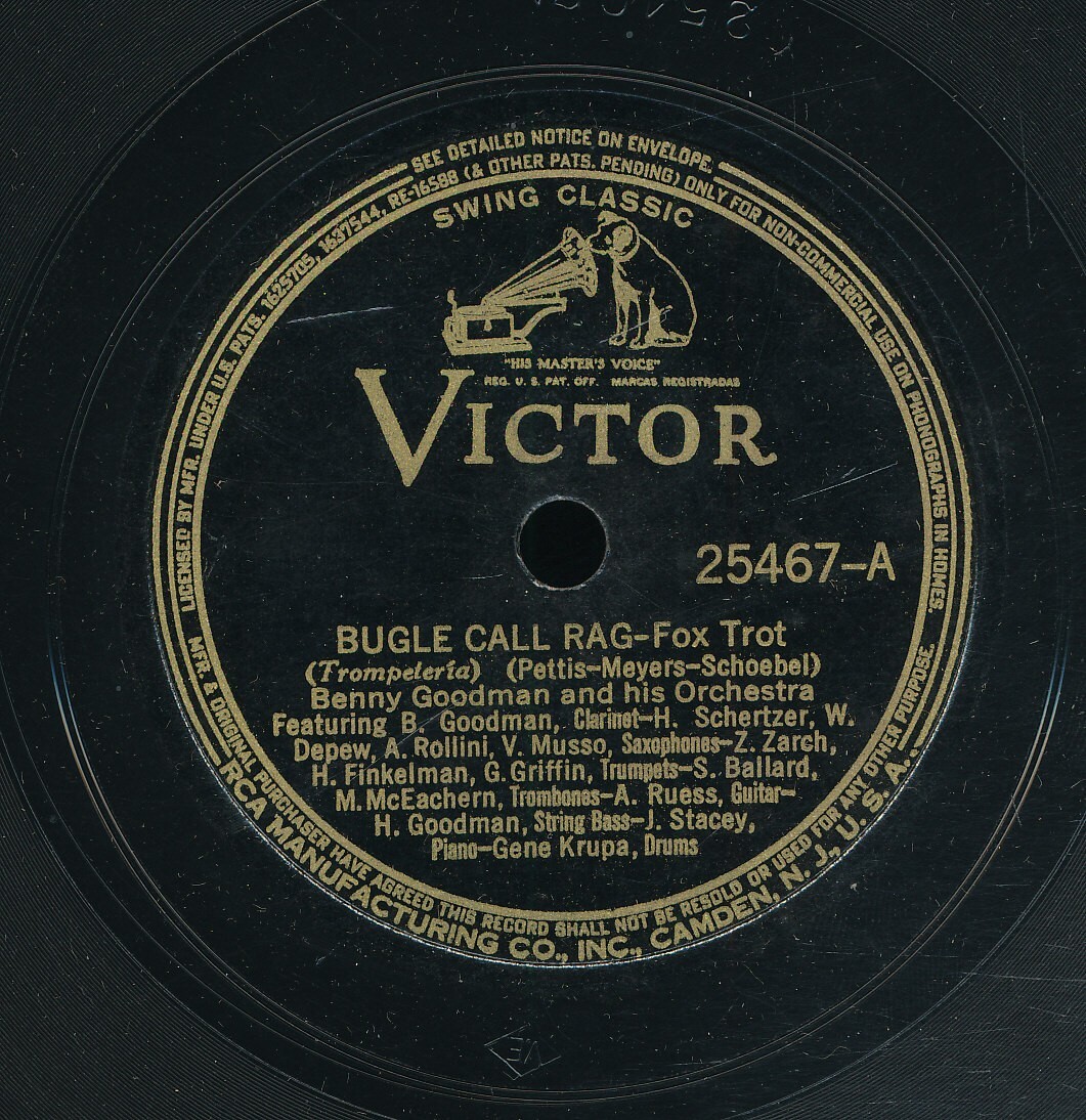78tk-Jazz-VICTOR 25467-Benny Goodman-(Bugle Call Rag/After you've gone ...