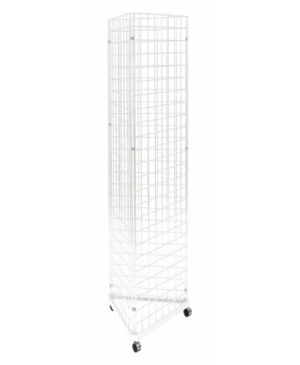 White Triangle Wire Grid Tower w/ Base and Casters ALSO 12 - 10" Hooks ...