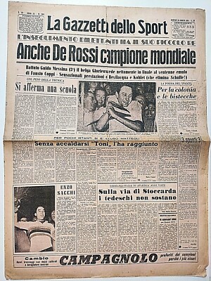 Gazzetta Dello Sport August 28 1951 Mino De Rossi World Champion Enzo ...