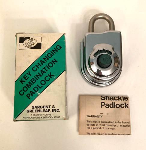 Sargent & Greenleaf Key Changing Combination Padlock Vtg Lock New In ...