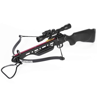 150 lb Black Hunting Crossbow Bow + 4x20 Scope + 7 Arrows / Bolts 180 ...
