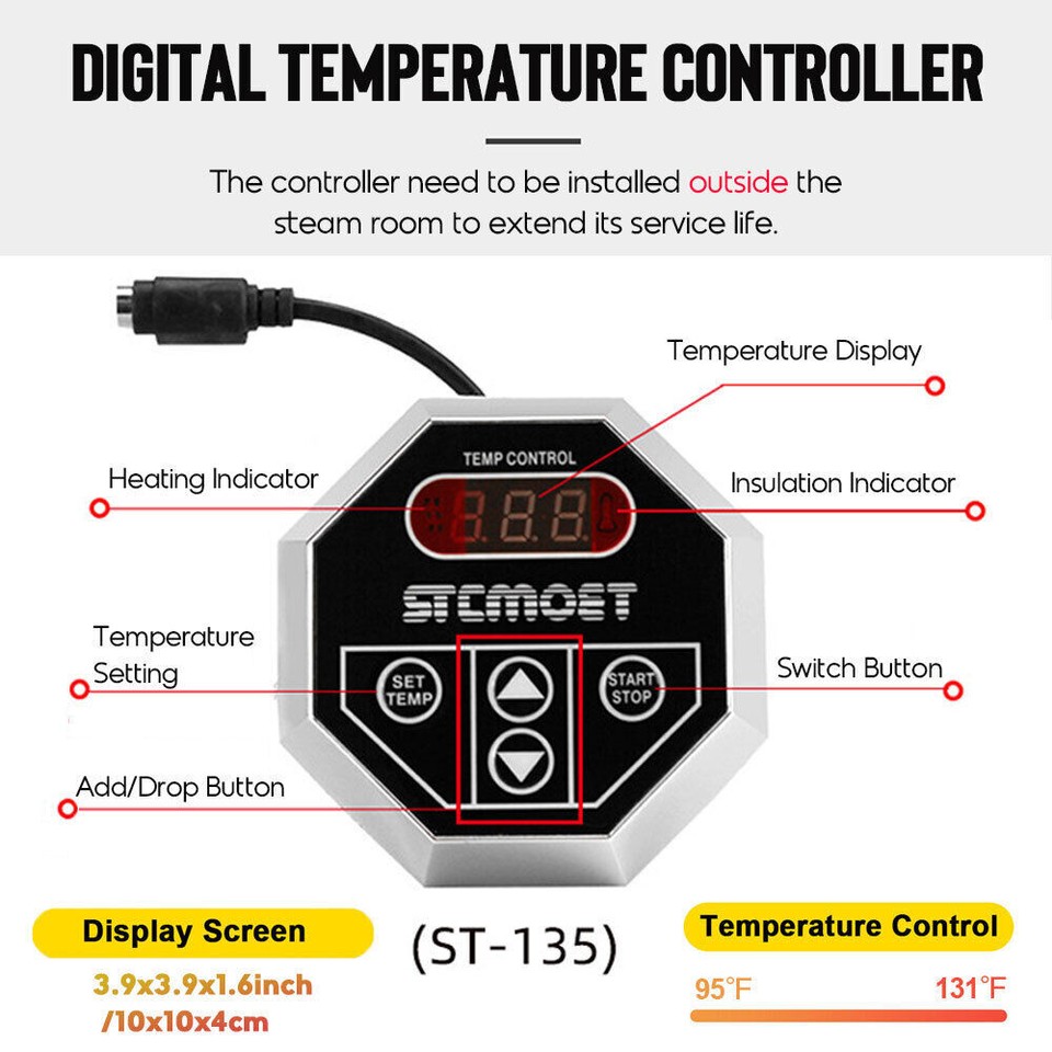 3kw stainless steel Bath Steam Generator Auto descaling Sauna Room ...