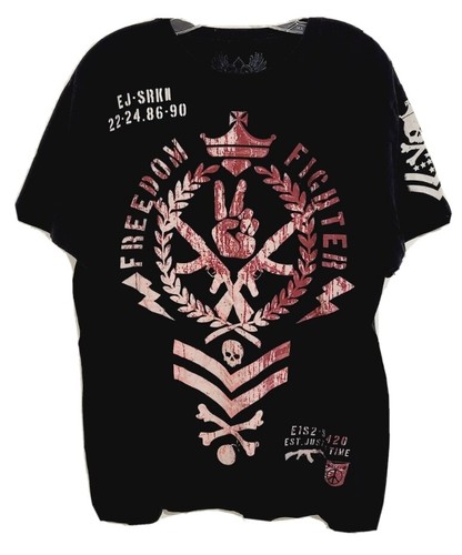 AXR Xzavier Mens Size Large Freedom Fighter Graphic Short Sleeve Tee T ...