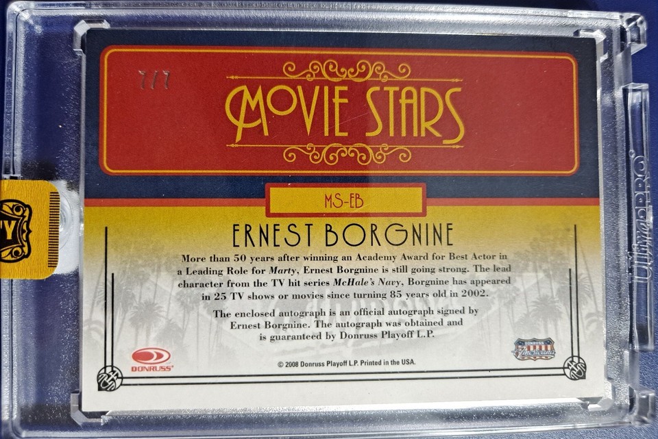 CELEBRITY CUTS MOVIE STARS ERNEST BORGNINE MARTY MS-EB CUT AUTOGRAPH ...