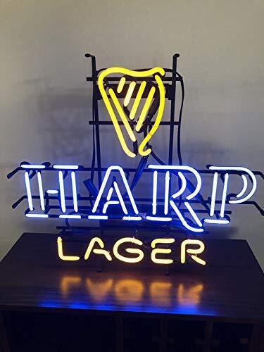 Harp Lager Beer Irish Bar Open Neon Lamp Light Sign Wall Decor Display ...
