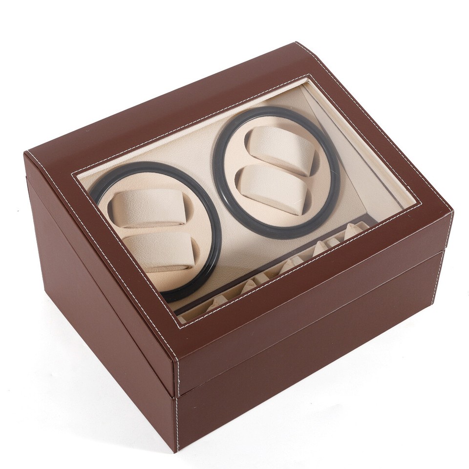 4+6 Automatic Watch Winder Watch Display Box Luxury Storage Case Self ...