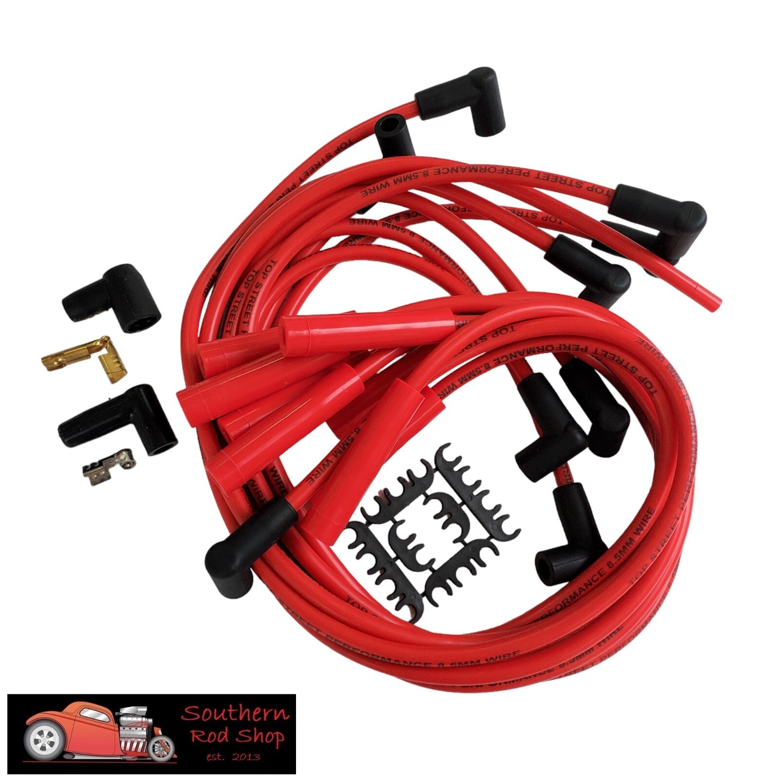 Big Block Ford 8.5mm Red Spark Plug Wires HEI BBF 351C 351M 400 429 460 ...