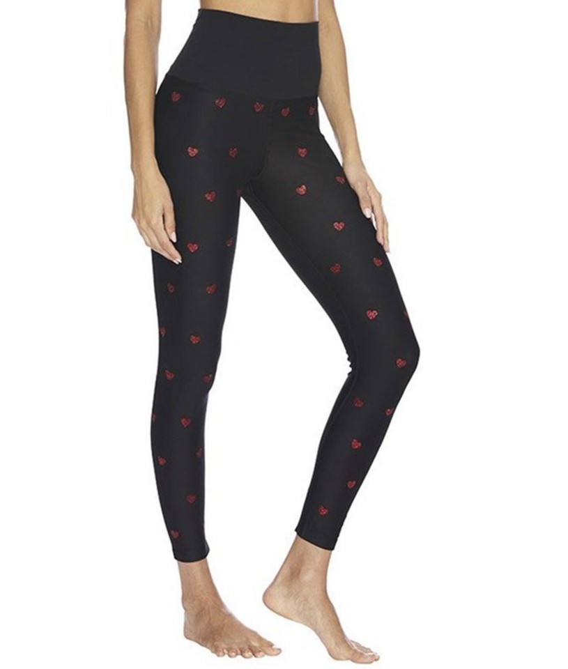 beach riot red Sparkle Heart legging (size Small) | eBay