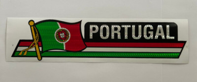 Portugal Flag Reflective Sticker, Coated Finish, Side-Kick Decal 12x2 ...