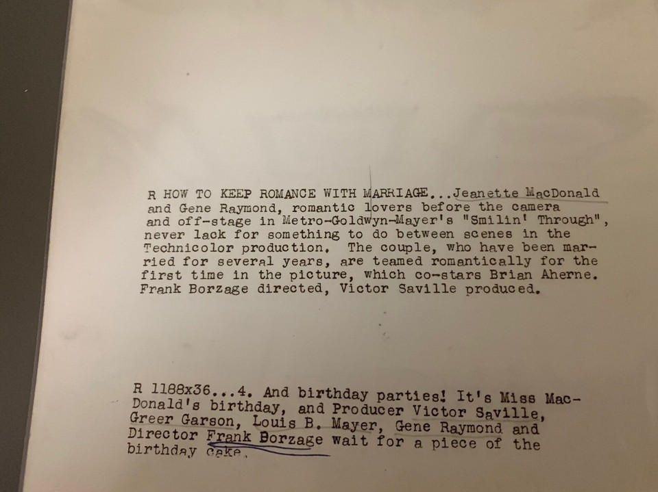 JEANETTE MACDONALD & GREER GARSON ORIGINAL ON-SET PRESS PHOTO 1942 8x10 ...