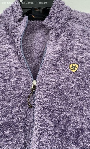 Ariat Womens Purple Long Sleeve Pockets Full-Zip Sherpa Jacket Size ...
