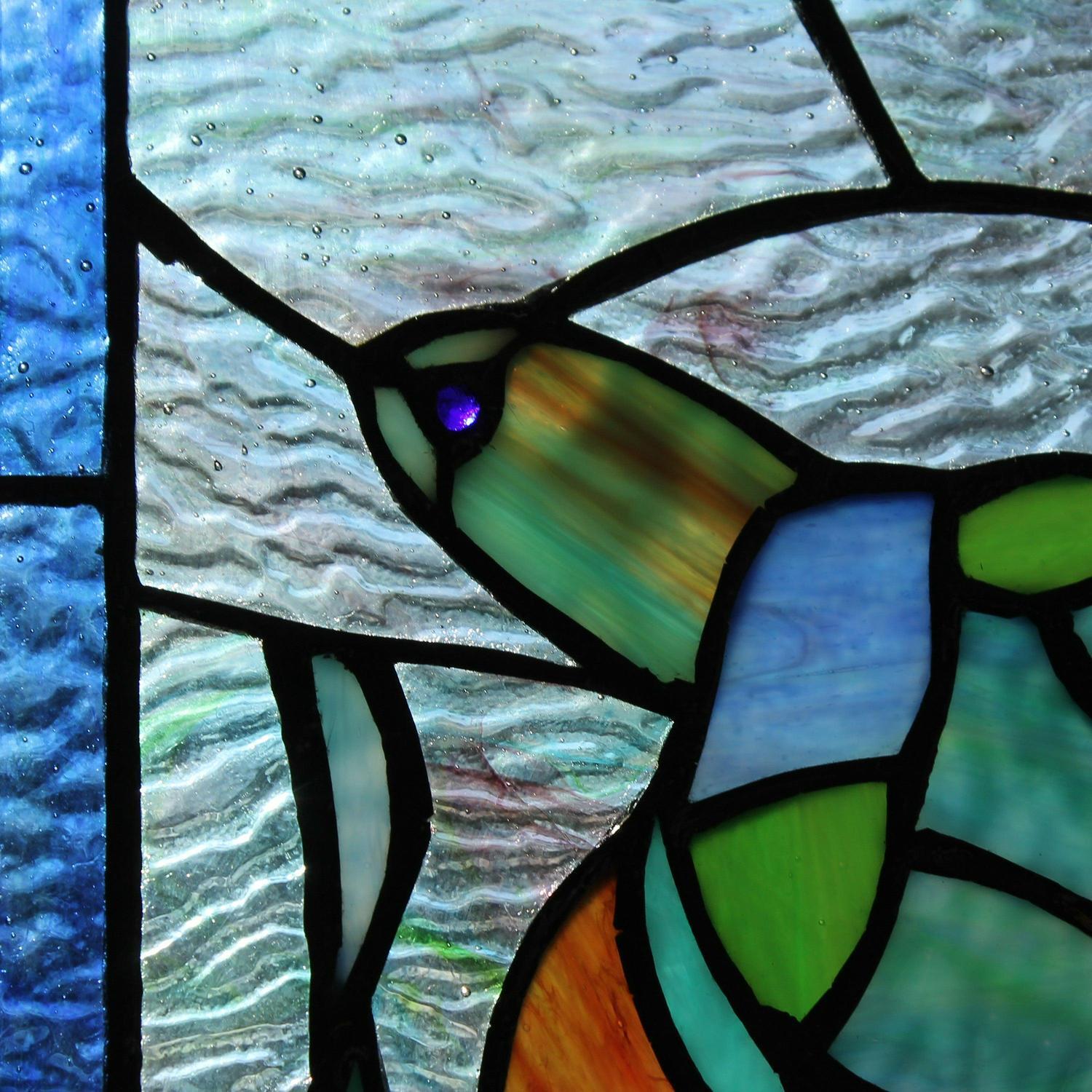 Tiffany Style Stained Glass Serene Sea Turtle Window Panel Suncatcher ...