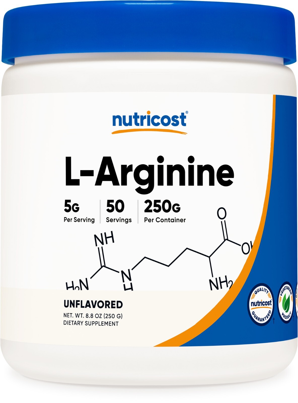 Nutricost L-Arginine (250 Grams) - Pure L-Arginine Powder - 5000mg Per ...
