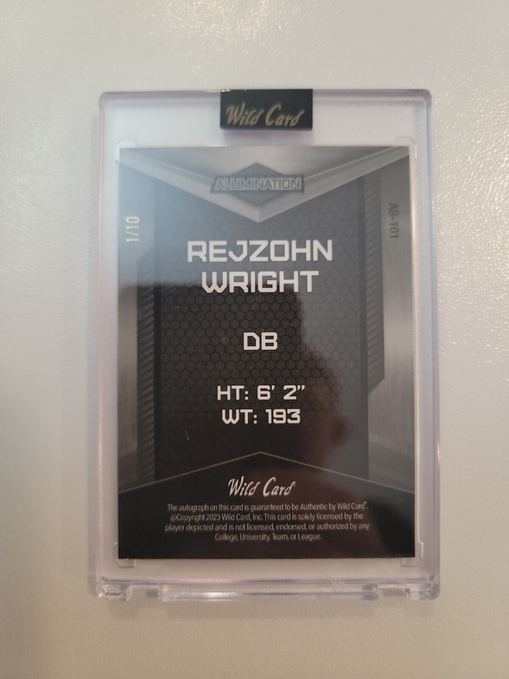 🔥Rejzohn Wright 2023 Wild Card Alumination Rookie Auto SP #01/10 ...