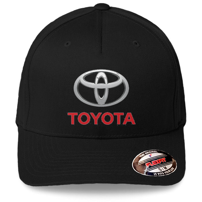 Toyota Motor Auto Logo Black Hat Flexfit Baseball Cap Printed Emblem S ...