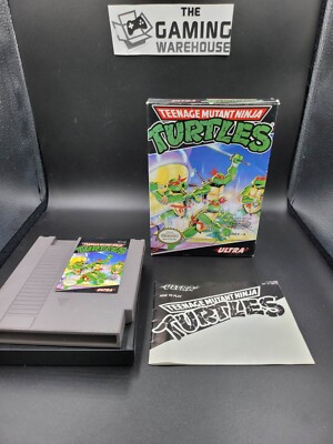 TEENAGE MUTANT NINJA TURTLES W BOX & MANUAL 1989 NES NINTENDO ORIGINAL ...