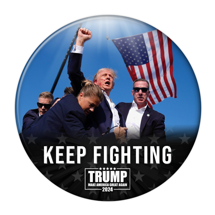 Keep Fighting Donald Trump Pin Back Button / DT24-108 | eBay