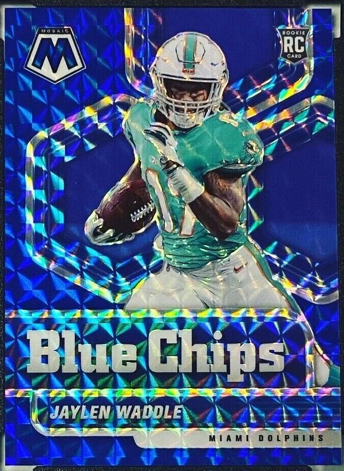 2021 Panini Mosaic - Blue Chips Jaylen Waddle #8 Mosaic Blue Prizm /99 ...