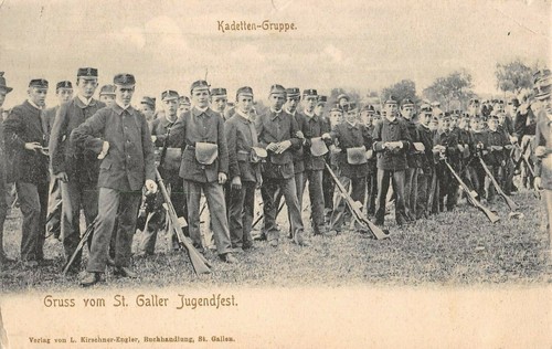 ST GALLEN, SWITZERLAND, CADETS IN FORMATION WITH RIFLES AT JUGENDFEST c ...