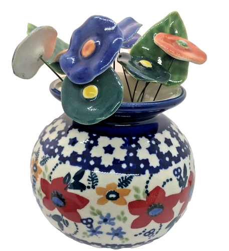 Polish Pottery Vase Polonaise Poinsettia Red with Polish Ceramic ...