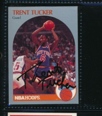 1990-91 NBA Hoops #208 Trent Tucker Knicks Signed Autograph (HO67 ...