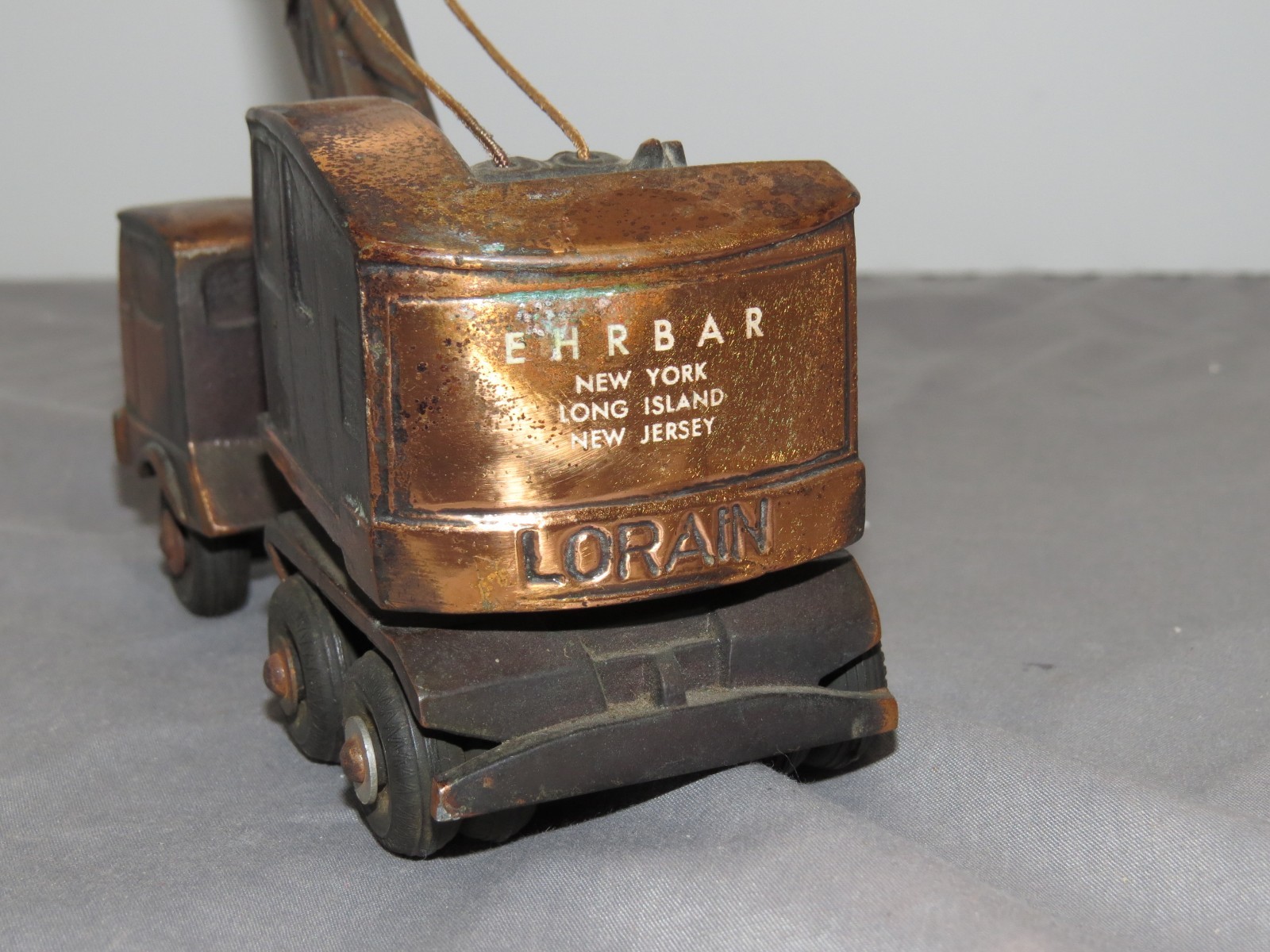 Vintage LORAIN Mobile Crane Truck BRASS Toy Paperweight EHRBAR New York ...